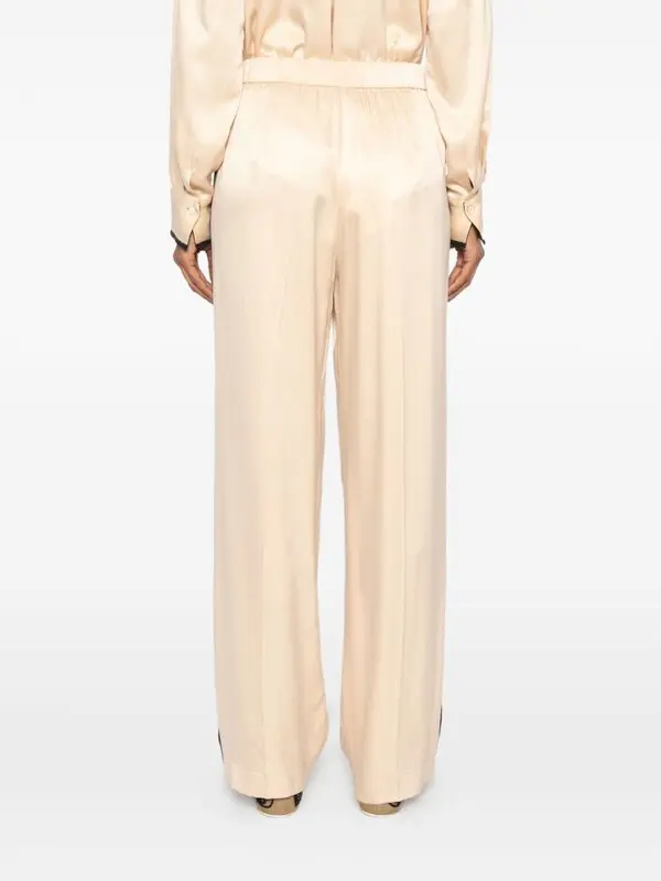 FORTE_FORTE Side-stripe Wide-leg Trousers - Ivory