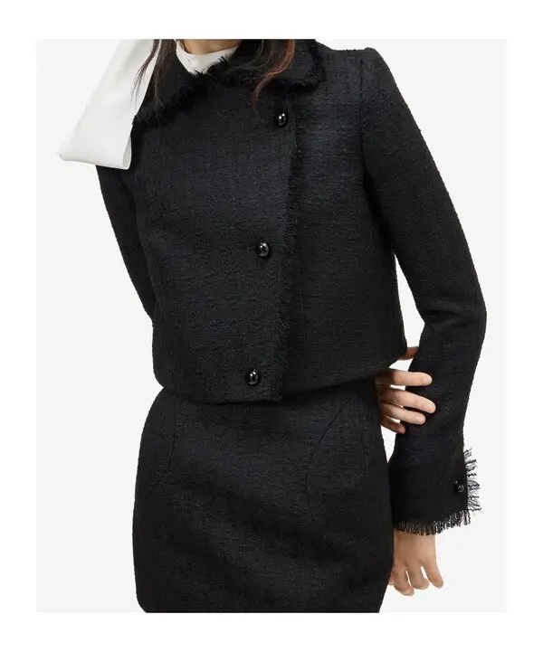 Alexander McQueen Light Tweed Cropped Jacket