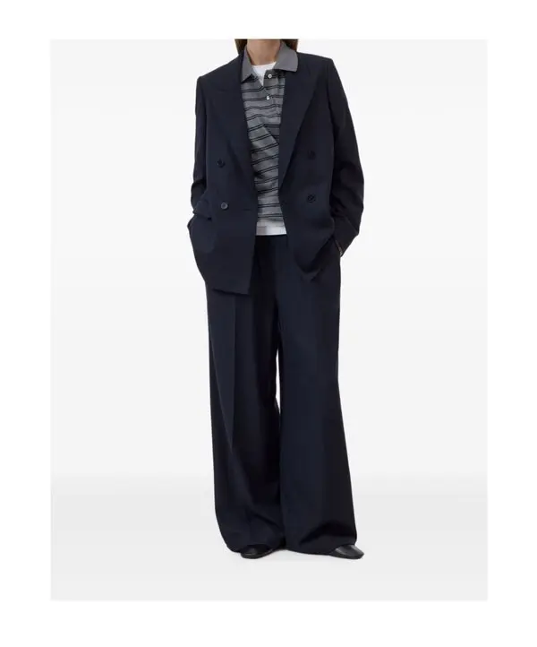 Closed Double-breasted Long-sleeve Blazer