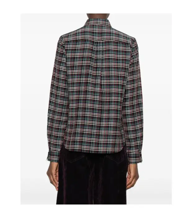 FORTE_FORTE Ruffled-trim Tartan-print Shirt - Multi-color