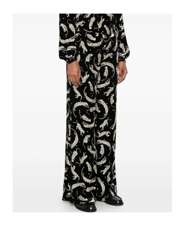 FORTE_FORTE Leopard-print Velvet-effect Trousers