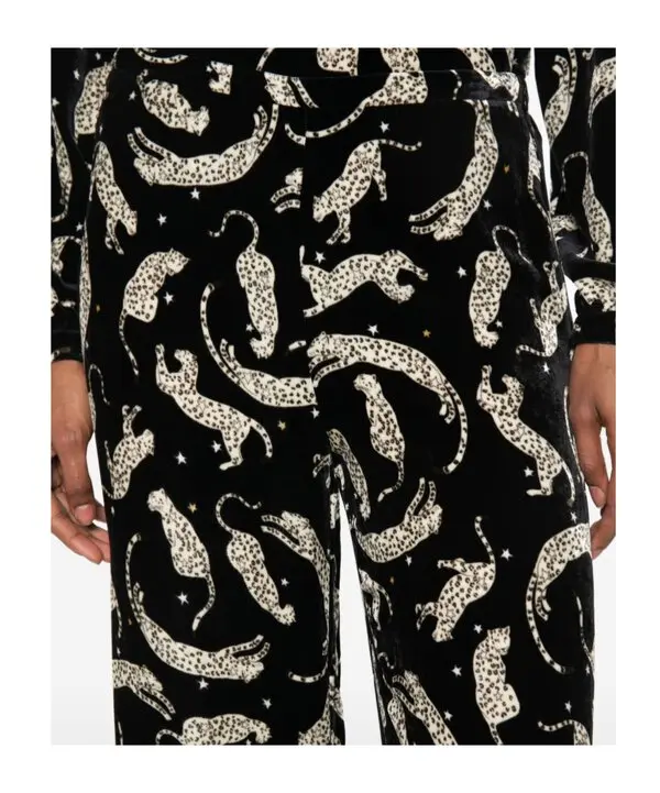 FORTE_FORTE Leopard-print Velvet-effect Trousers