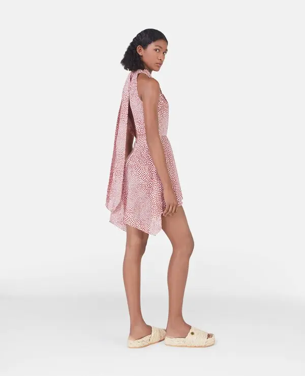 Stella McCartney Heart Printed Neck-lacing Mini Dress