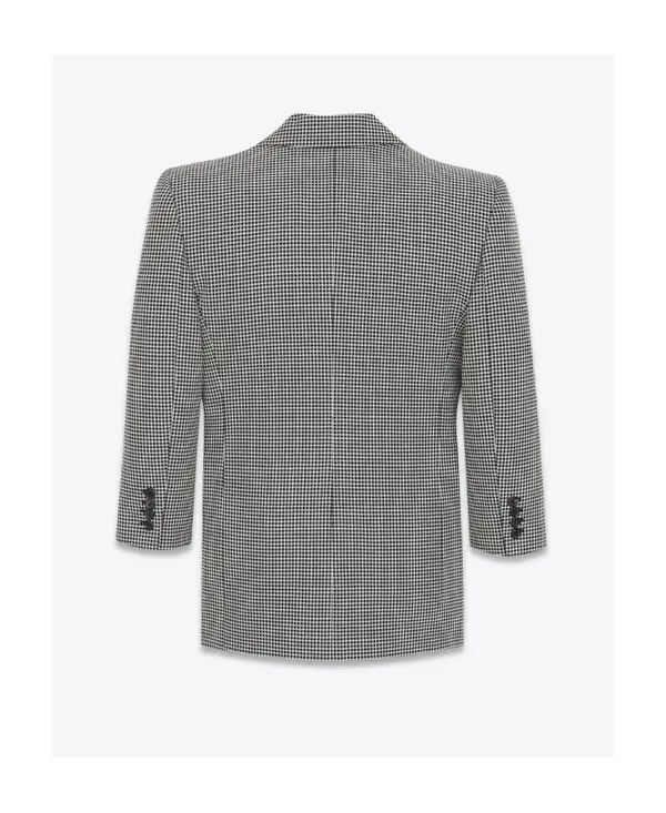 Saint Laurent Grid-print Wool Blazer