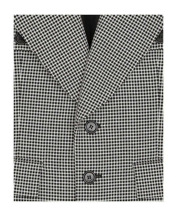 Saint Laurent Grid-print Wool Blazer