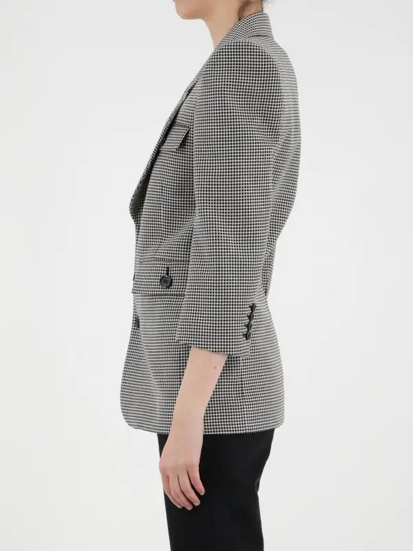 Saint Laurent Grid-print Wool Blazer