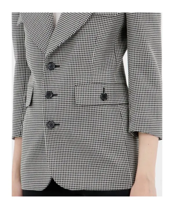 Saint Laurent Grid-print Wool Blazer