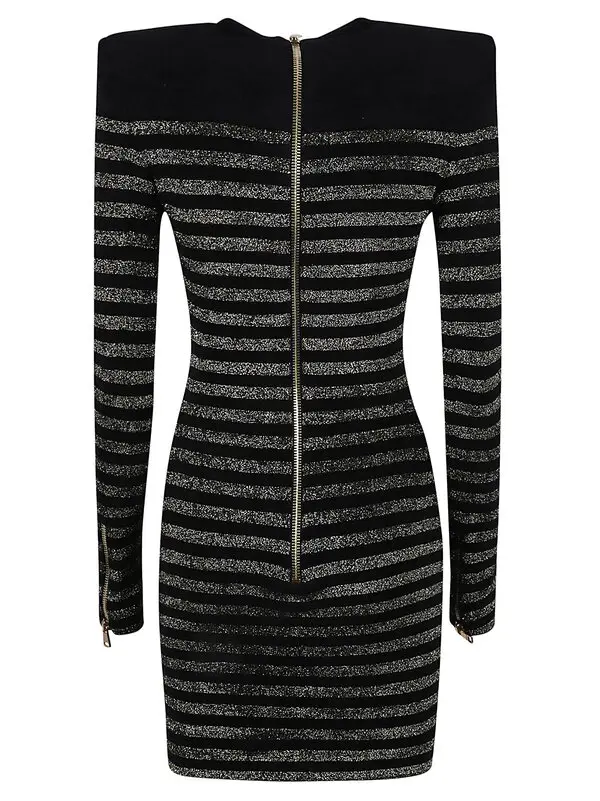 Balmain Striped Lurex Jersey Dress