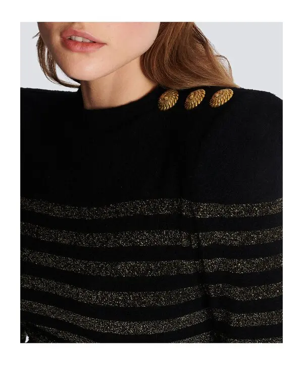 Balmain Striped Lurex Jersey Dress