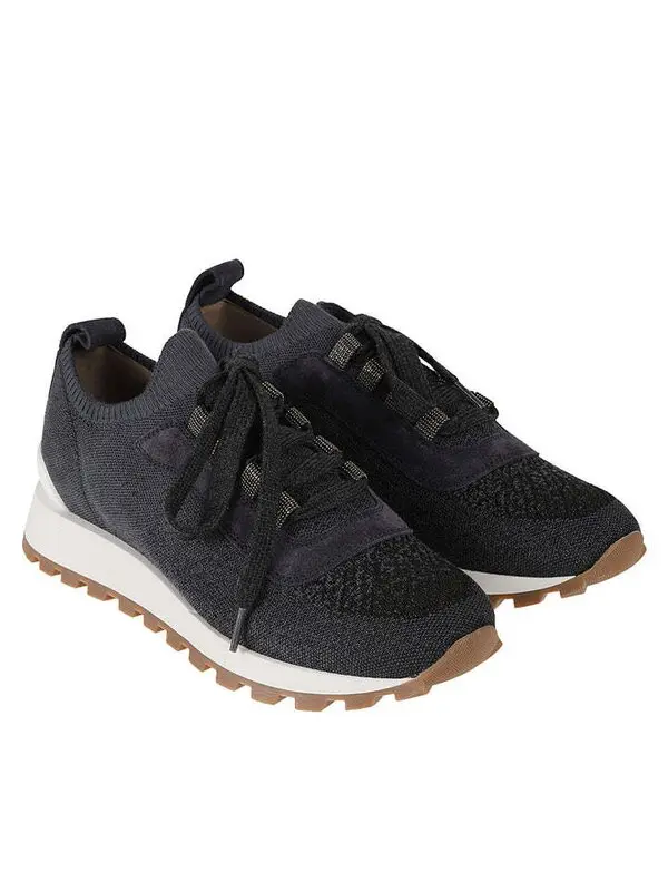 Brunello Cucinelli Sparkling-cotton Knit Sneakers