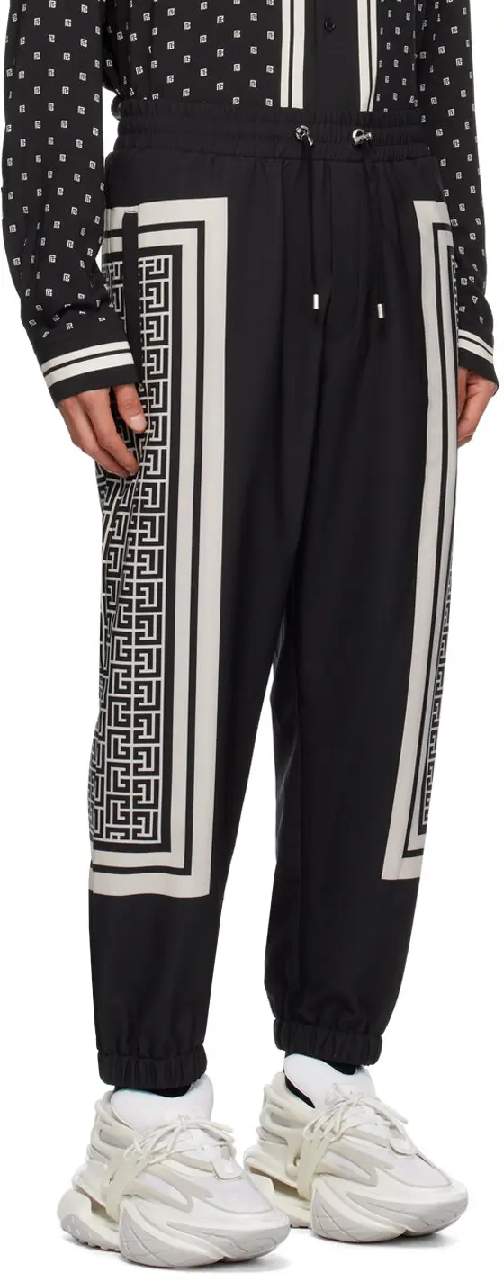 Balmain Monogrammed Scarf Joggers