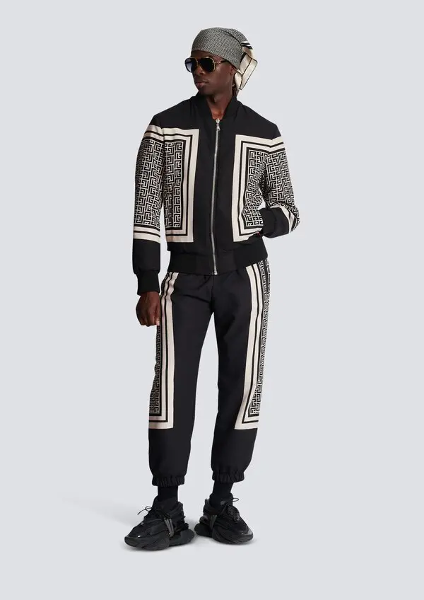 Balmain Monogrammed Scarf Joggers