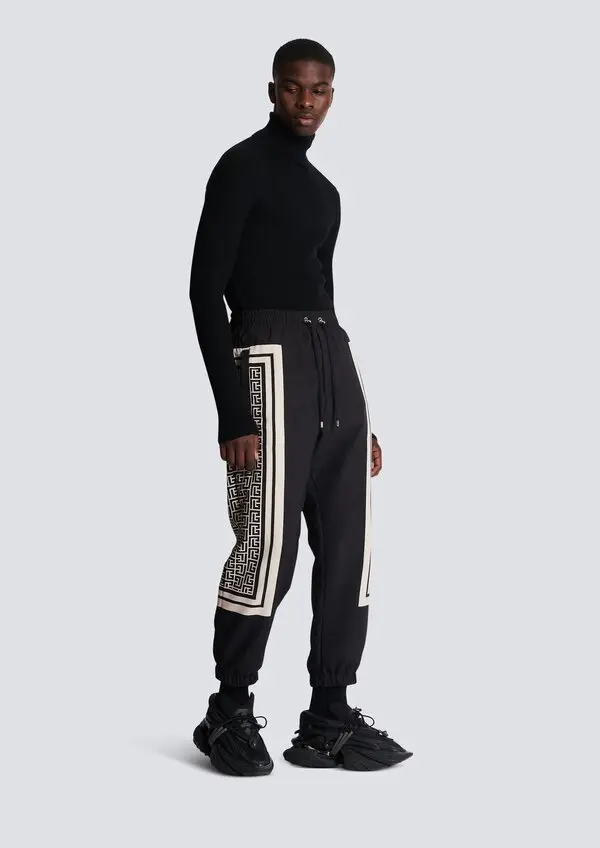Balmain Monogrammed Scarf Joggers