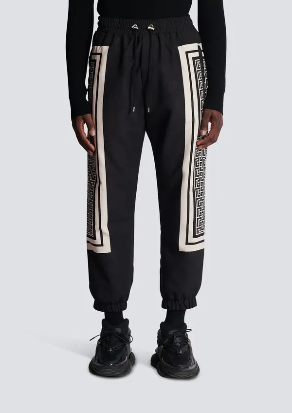 Balmain Monogrammed Scarf Joggers
