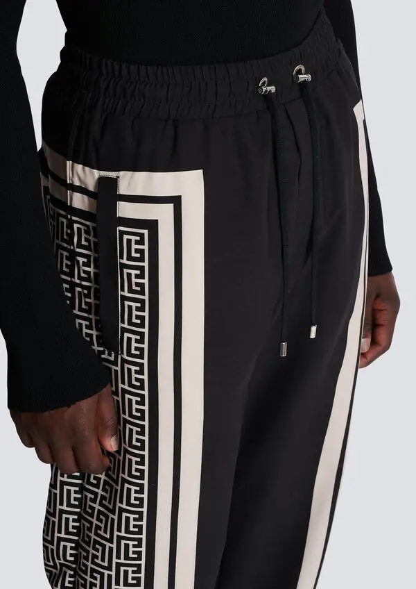Balmain Monogrammed Scarf Joggers