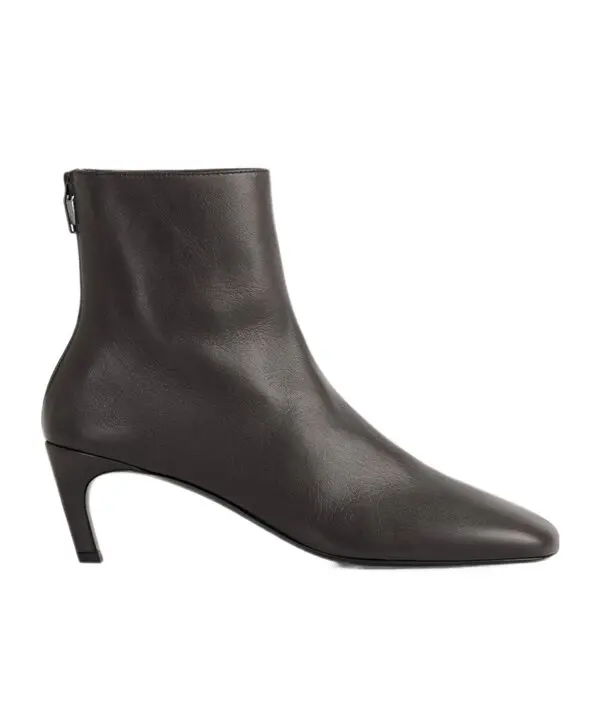 TOTEME Mid Heel Ankle Boots - Brown