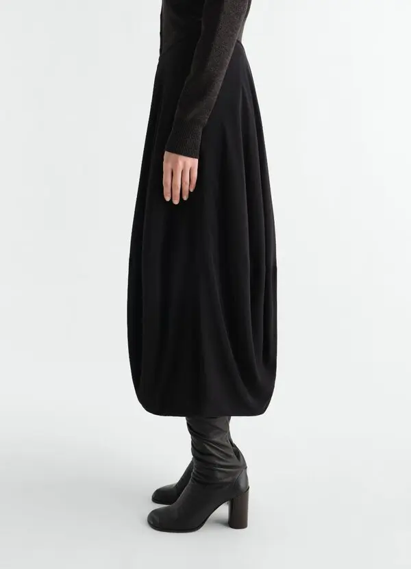 LEMAIRE Balloon Skirt In Silk Crepe De Chine - Black