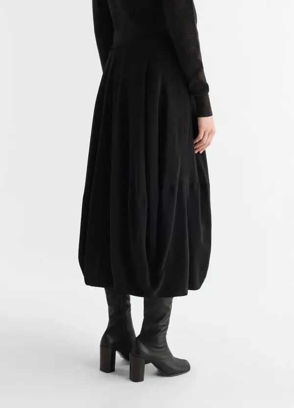 LEMAIRE Balloon Skirt In Silk Crepe De Chine - Black