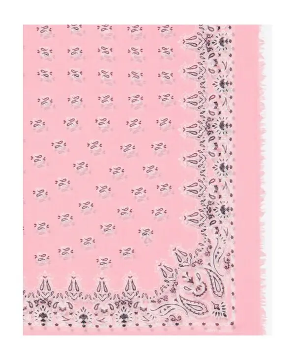 Saint Laurent Paisley Printed Frayed Edge Scarf
