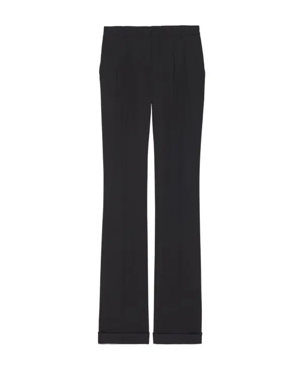Saint Laurent Loose-fit Flared Trousers - Black
