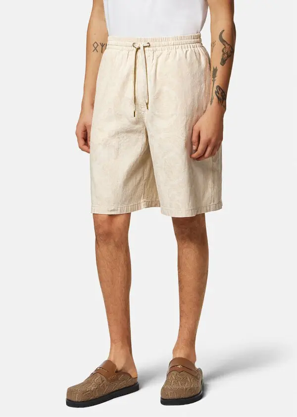 Versace Barocco Silhouette-jacquard Drawstring Shorts
