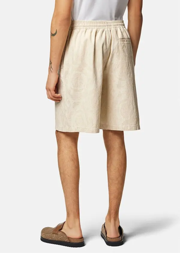 Versace Barocco Silhouette-jacquard Drawstring Shorts