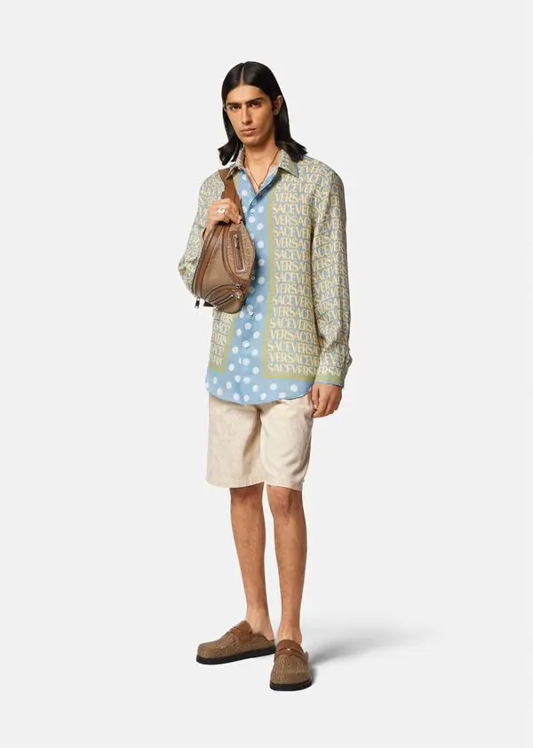 Versace Barocco Silhouette-jacquard Drawstring Shorts