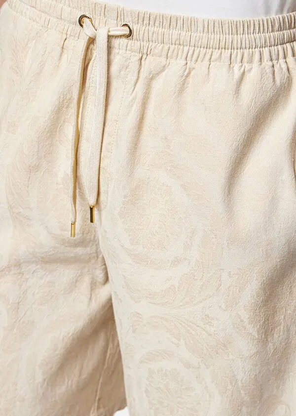 Versace Barocco Silhouette-jacquard Drawstring Shorts