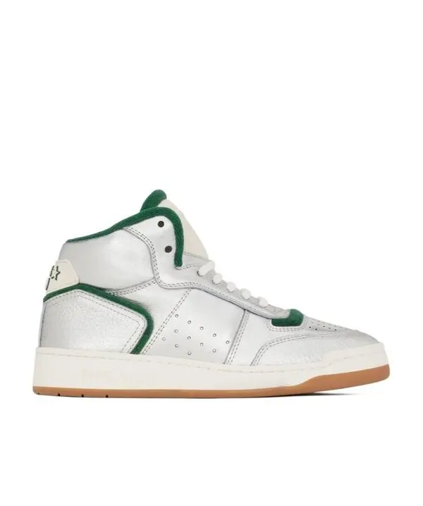 Saint Laurent Sl/80 Metallic Effect Mid-top Sneakers