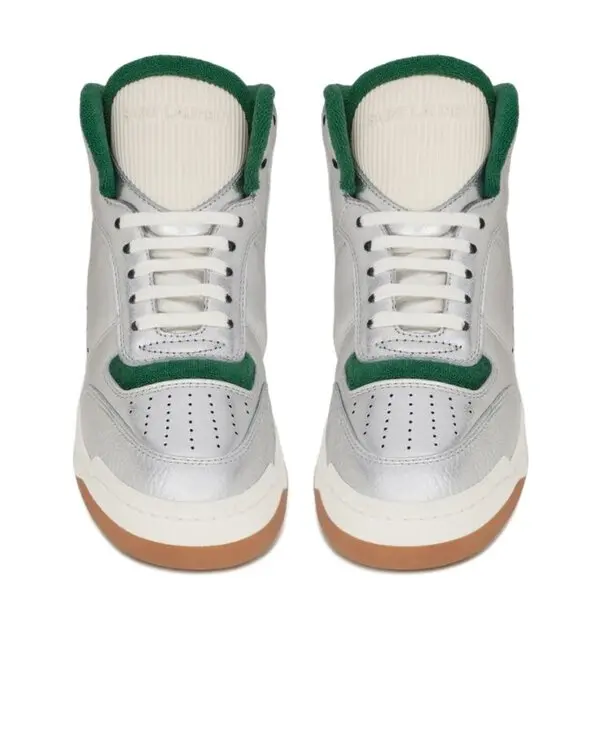 Saint Laurent Sl/80 Metallic Effect Mid-top Sneakers