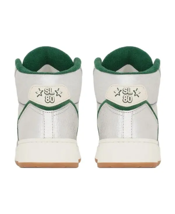 Saint Laurent Sl/80 Metallic Effect Mid-top Sneakers