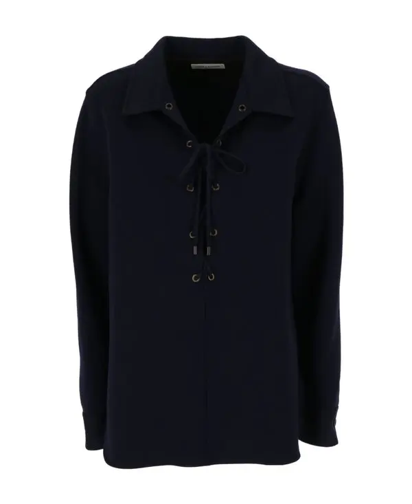 Saint Laurent Lace-up Long-sleeved Top - No