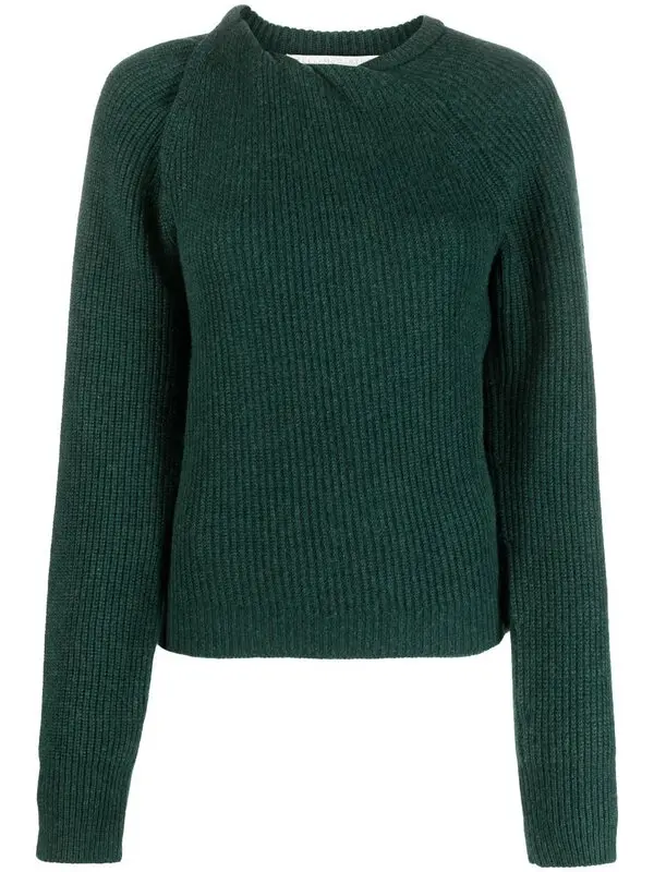 Stella McCartney Twist Detailed Knitted Jumper - Green