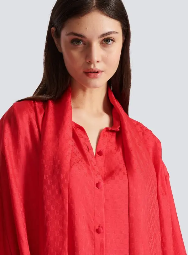 Balmain Monogram-jacquard Button-up Shirt