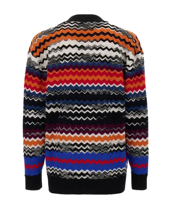 Missoni Zig-zag Knitted Button-up Cardigan