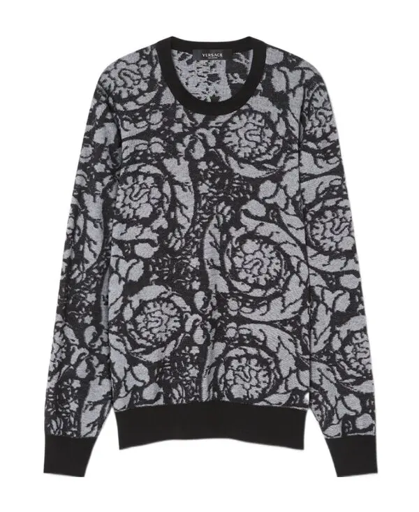 Versace Baroque Motif Crewneck Knitted Jumper
