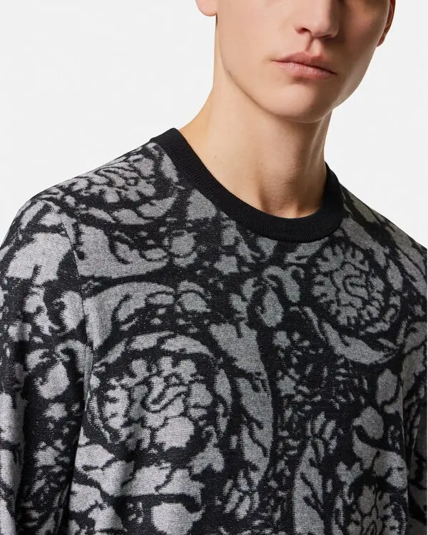 Versace Baroque Motif Crewneck Knitted Jumper