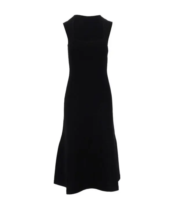 Stella McCartney Square-neck Flared Midi Dress - Black