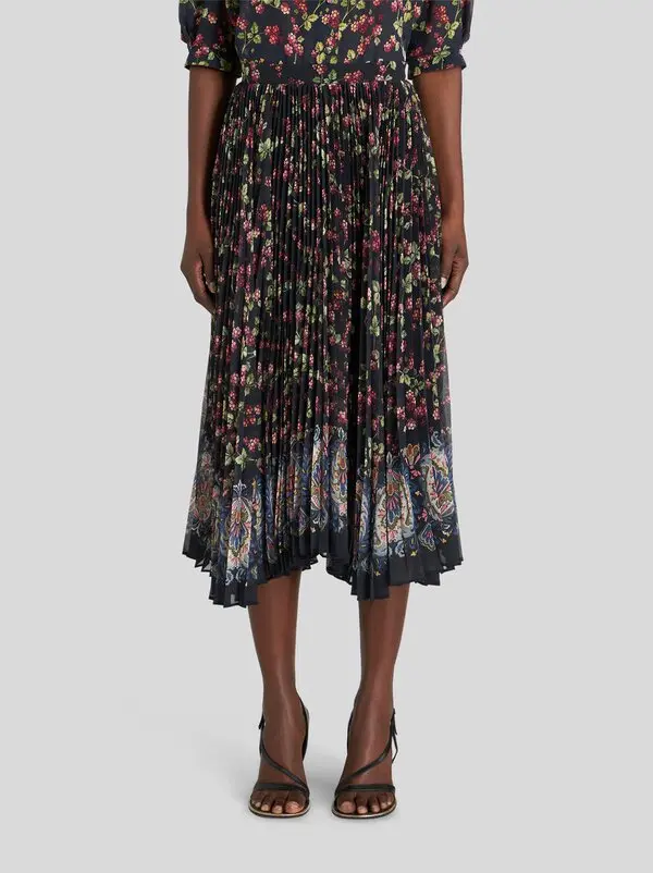 Etro Pleated Georgette Skirt