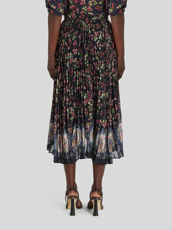 Etro Pleated Georgette Skirt