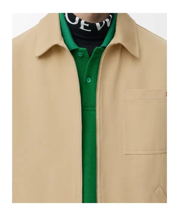 Loewe Logo Embroidered Drawstring Zip-up Jacket