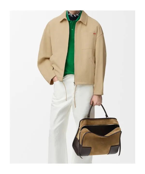 Loewe Logo Embroidered Drawstring Zip-up Jacket