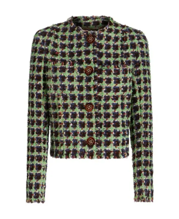 Etro Bouclé Jacket With Floral Buttons