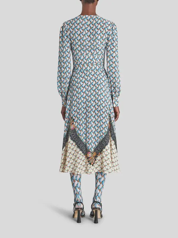 Etro Floral Print Wrap Midi Dress