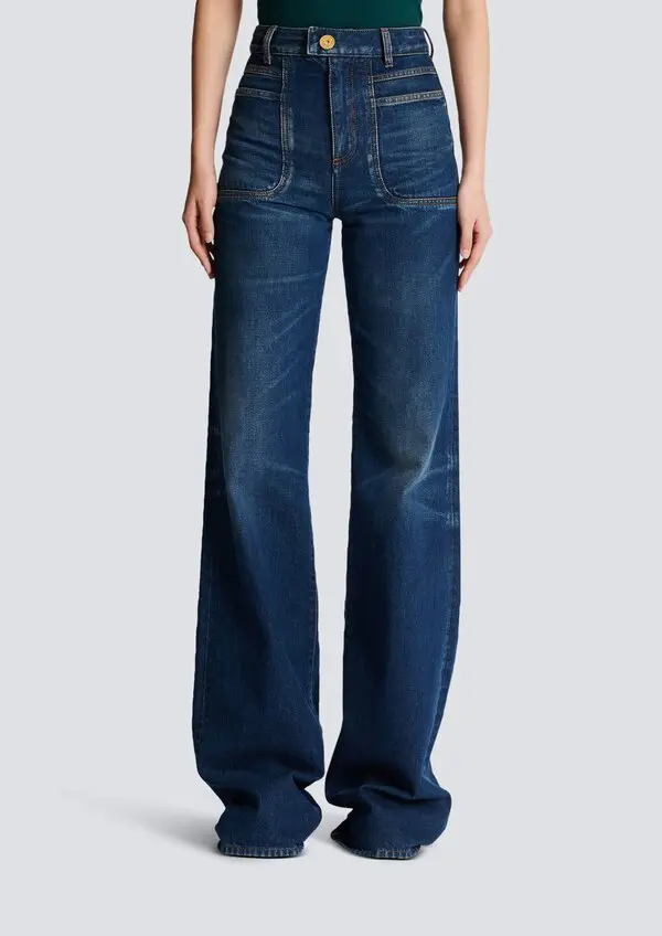 Balmain Belt-looped Flared Jeans
