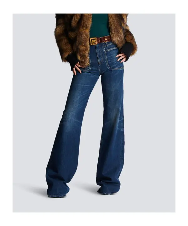 Balmain Belt-looped Flared Jeans