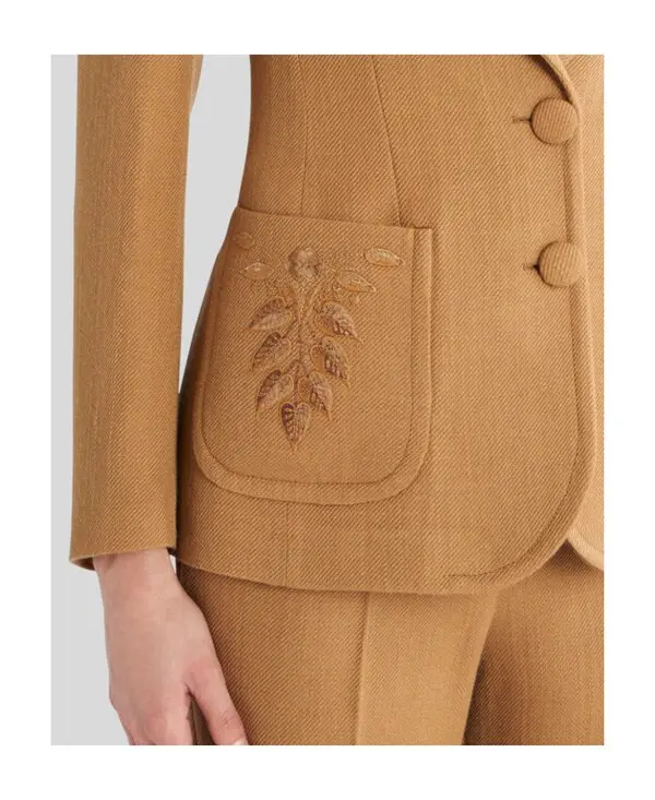 Etro Single Breasted Embroidered Detailed Blazer
