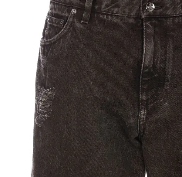 Dolce & Gabbana Ripped-detailing Knee-length Denim Shorts