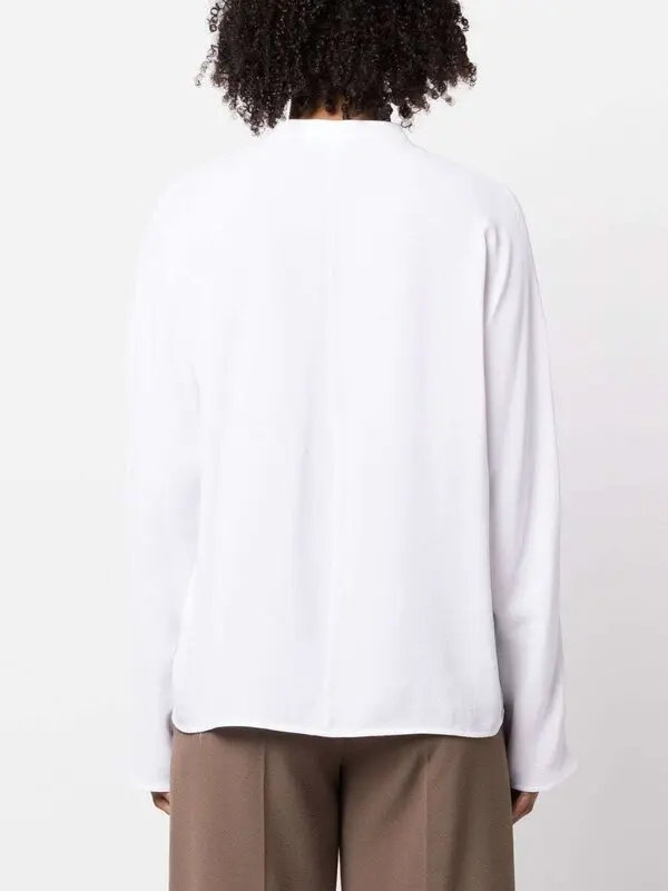 Fabiana Filippi Long Sleeved Embellished Neck Blouse