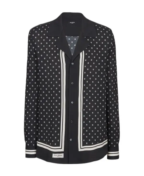 Balmain Monogrammed Scarf-print Shirt